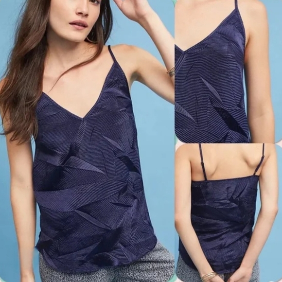 Floreat | Tops | Anthropologie Floreat Textured Cami In Navy Blue ...